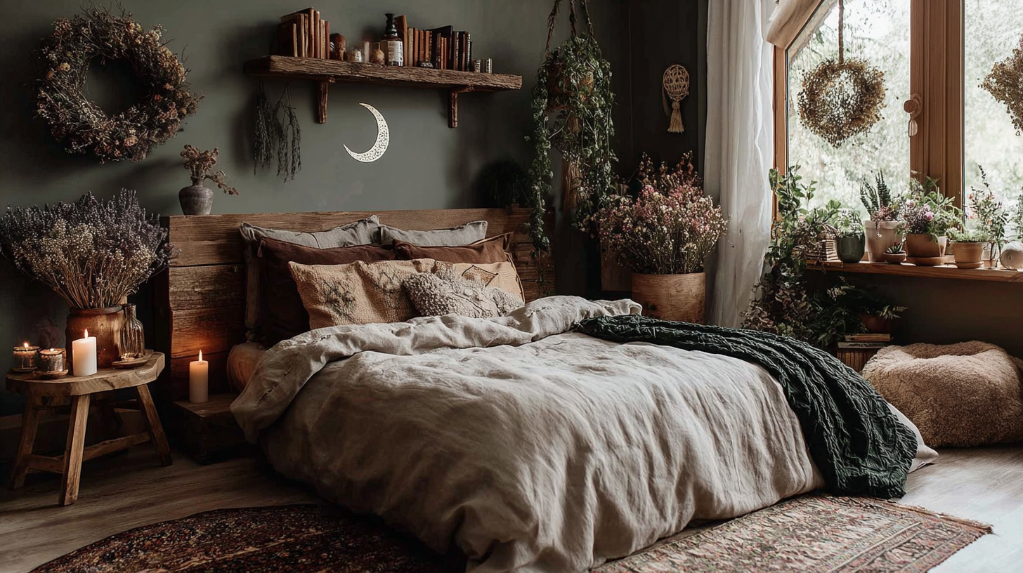 How To Style An Earthy Witchy Bedroom On A Small Budget - Wild Enchantment
